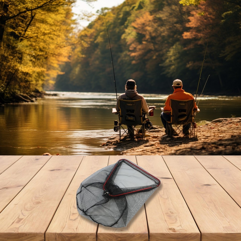 Folding Landing Net Outdoor Fishing Reduces Tangles Coated Nylon ...