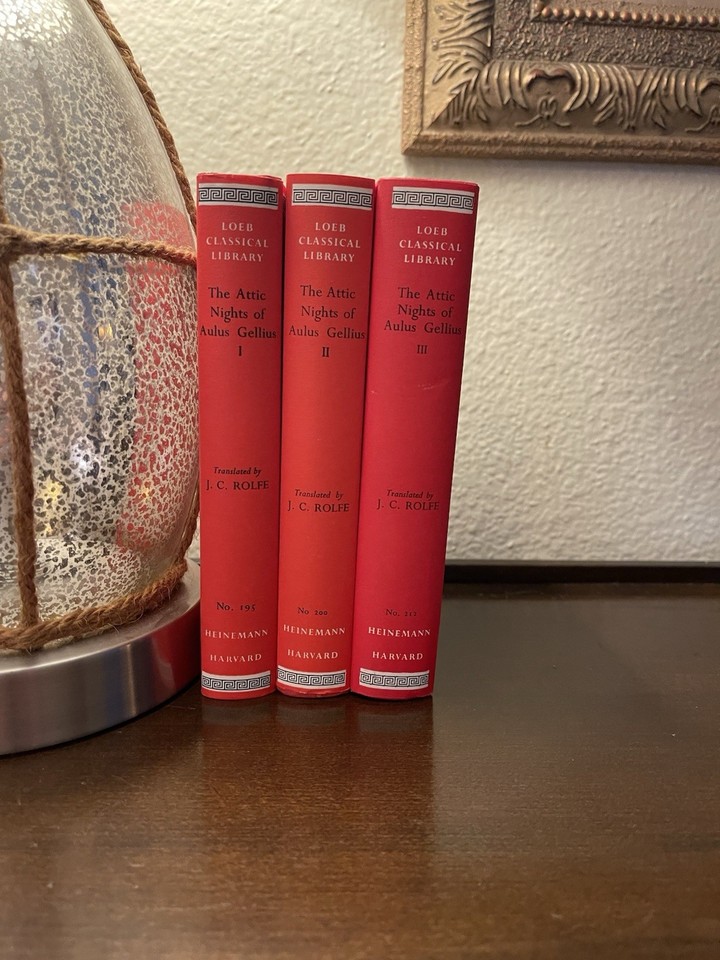 Loeb Classical Library: The Attic Nights Of Aulus Hellos, 3 Vol. Latin ...
