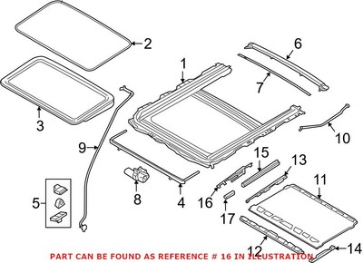 Genuine OEM Rear Sunroof Guide Jaw For BMW 54107266211 | eBay