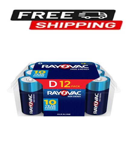 Rayovac High Energy D Batteries (12 Pack), Alkaline D Cell Batteries | eBay