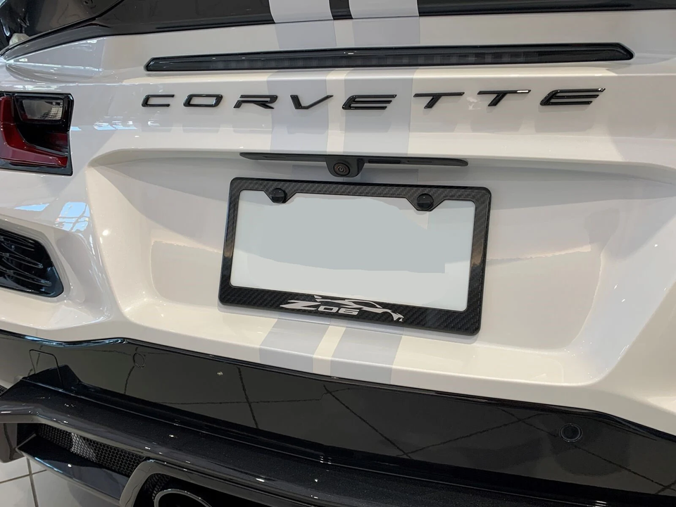 Reflective 2022 Corvette C8 Z06 Black 100% Carbon Fiber License Plate ...