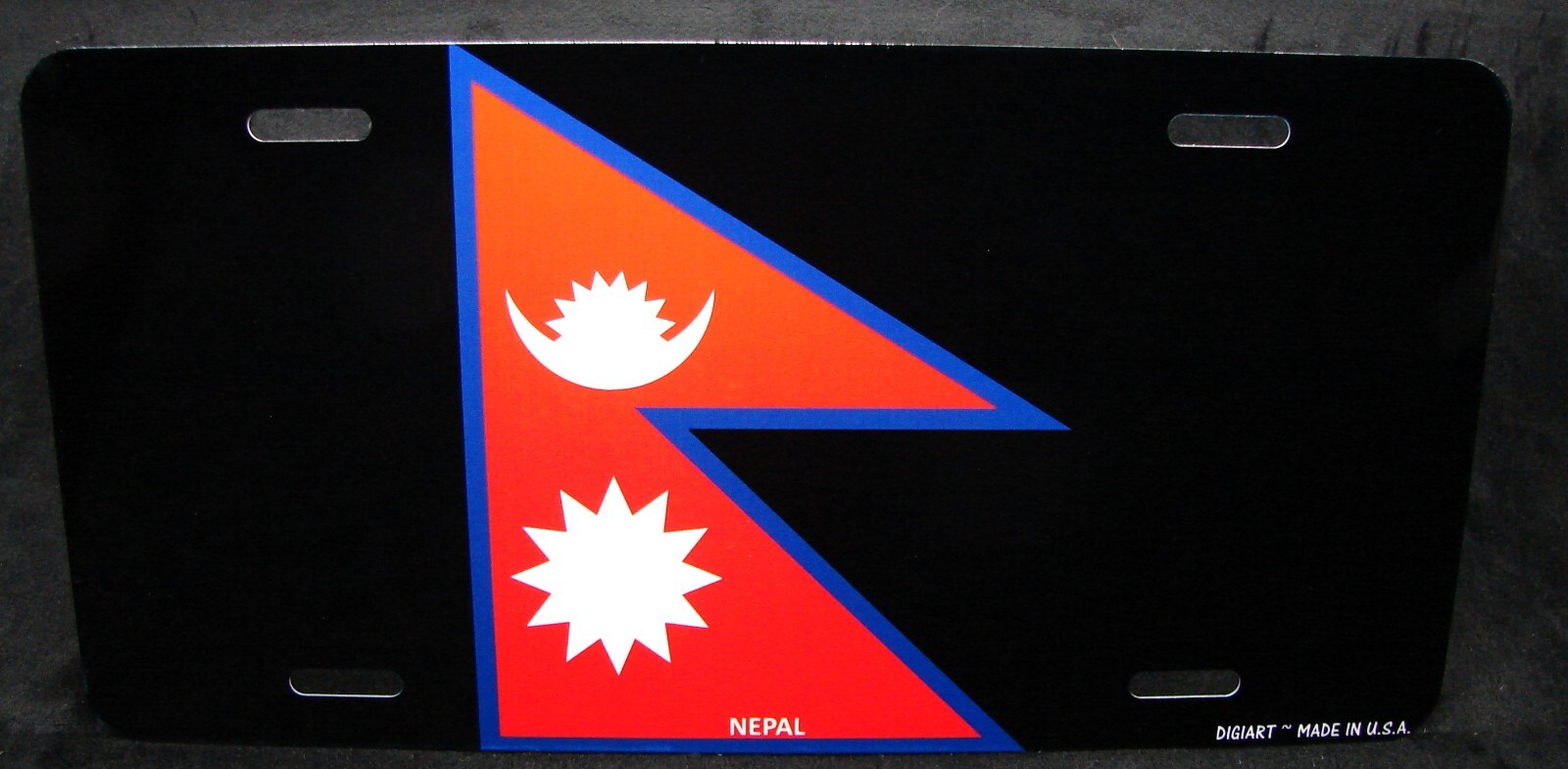 NEPAL NEPALI NEPALESE FLAG नेपालको झण्डा METAL NOVELTY CAR LICENSE ...