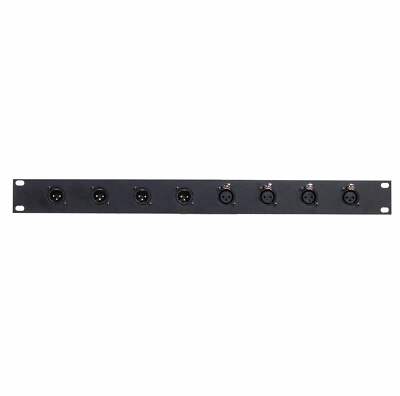 1RU Rack Panel with 4 XLR Male & 4 XLR Female Front / 2 Shielded RJ45 ...