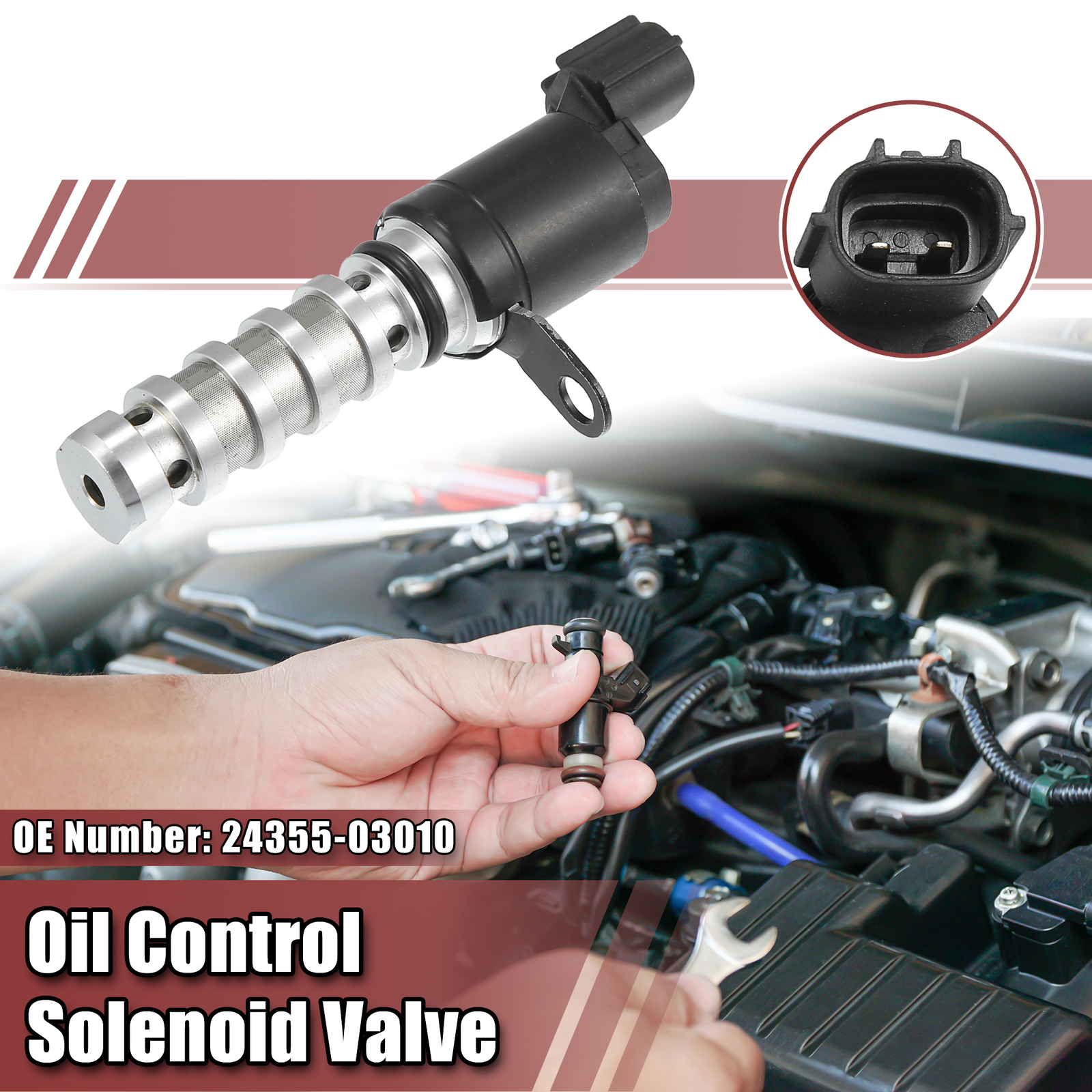 Oil Control Solenoid Valve No.24355-03010 Fit for HYUNDAI I10 1.0 2011 ...