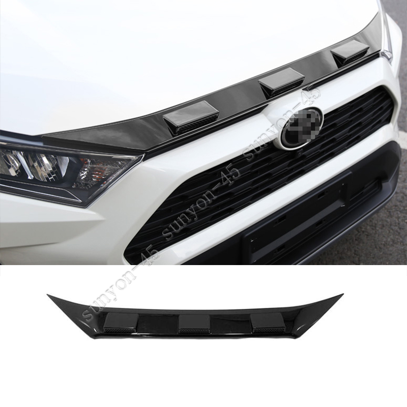 For Toyota RAV4 2019-2020 Glossy black ABS Front Hood Bonnet Molding ...