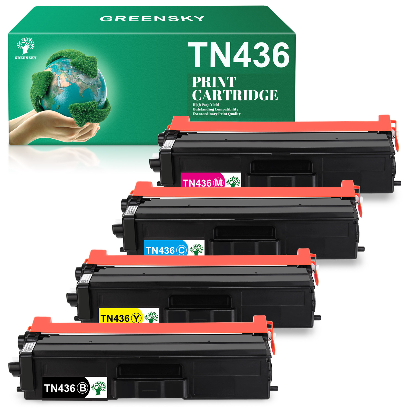 4 Pack TN436 Toner Cartridge for Brother TN433 HL-L8360CDWT MFC ...