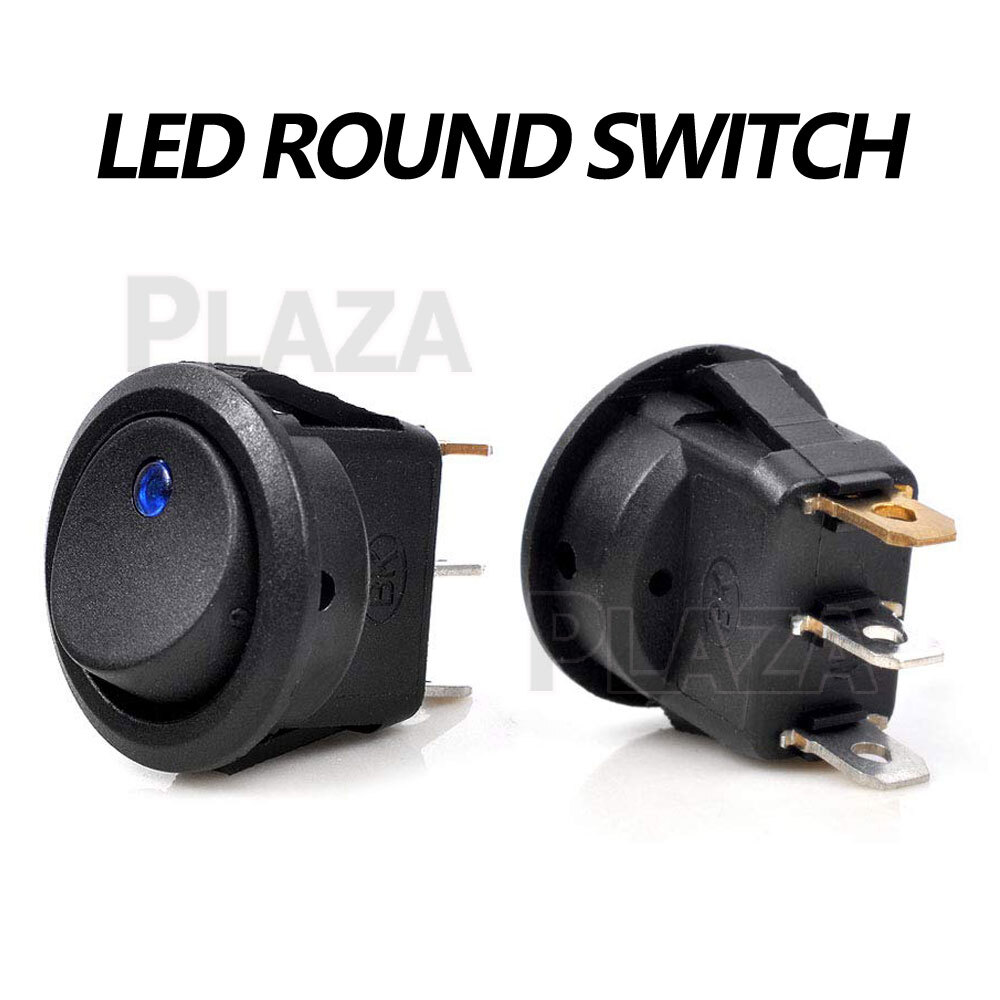 10x Blue Light LED 12V Car Boat Truck Round Rocker Toggle ON/OFF Round ...
