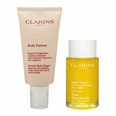 2 PCS SET Clarins Body Partner Stretch Mark Expert + Body Treatment Oil ...