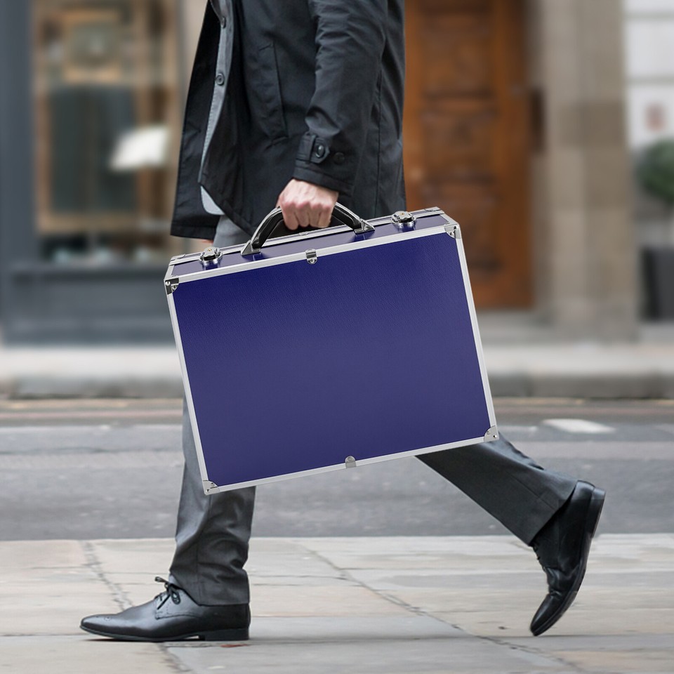 100 Graded Certified Coin Slab Aluminum Blue Storage Travel Box ...