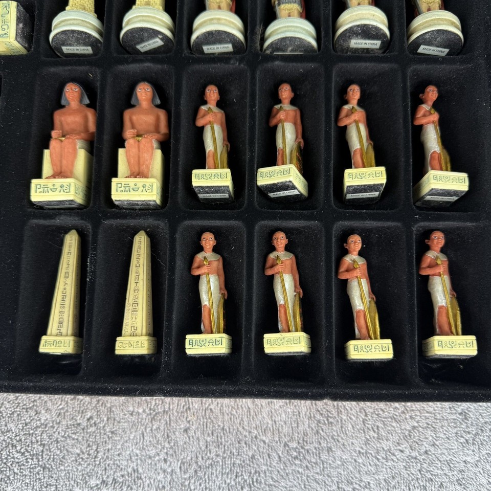 The Chessmen Hand Painted Egyptian vs. Romans Chess Set Figures Pieces ...