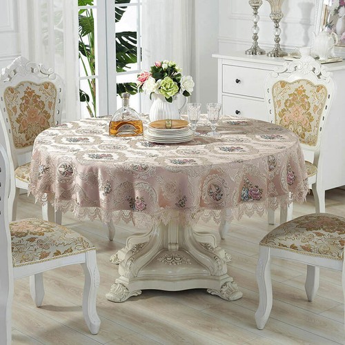 European Lace Tablecloths Round Vintage Cutwork Jacquard Floral Home ...