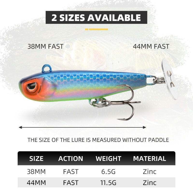 Rattle Tail 38mm 44mm Shining Paddle Metal Jig Jigging Bait Hard ...