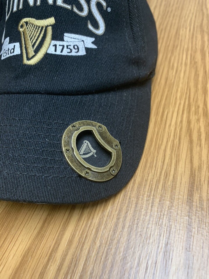 Vintage Guinness 1759 Harp Strapback Adjustable Hat With Brim Bottle ...