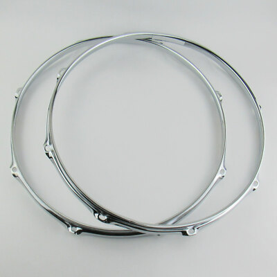 2 PCS 13" Drum Hoops Snare Drum Hoops 8 Lug 2.3mm Chrome 1 Batter 1 ...