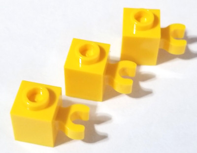 LEGO 1x1 Brick with Vertical Clip Open O Clip Yellow 60475 65460 LOT OF ...