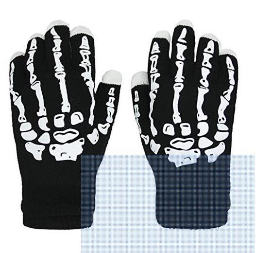 LED Skeleton Gloves Light Up Flashing Finger Lighting Glow Hip-Hop For ...