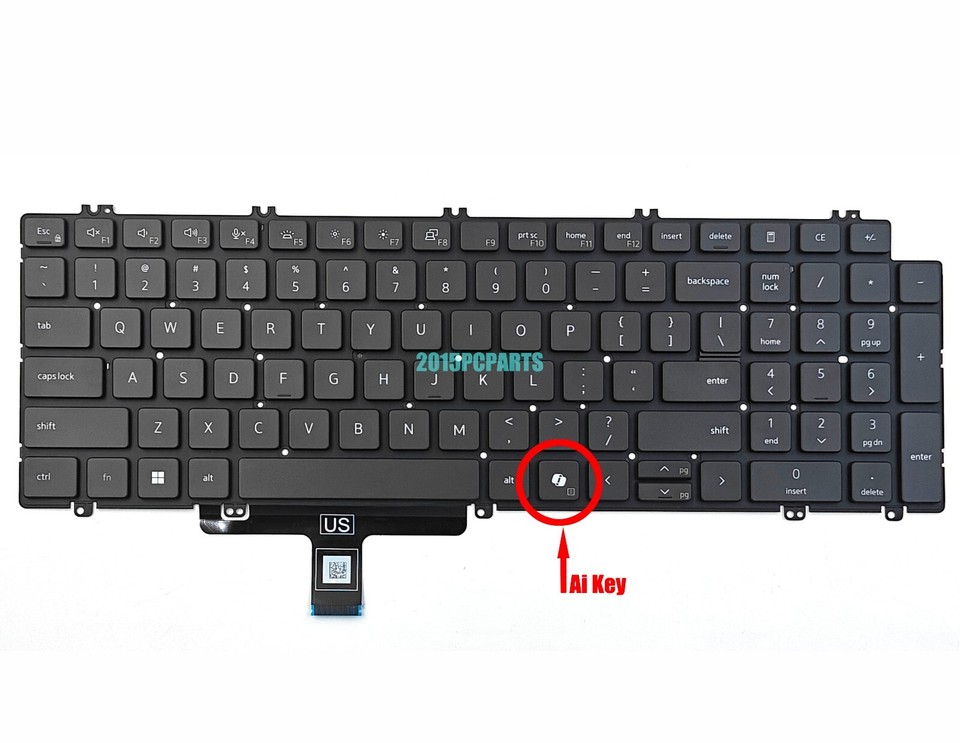 New for Dell Precision 3590 P127F003 3591 P127F004 Keyboard Backlit US ...