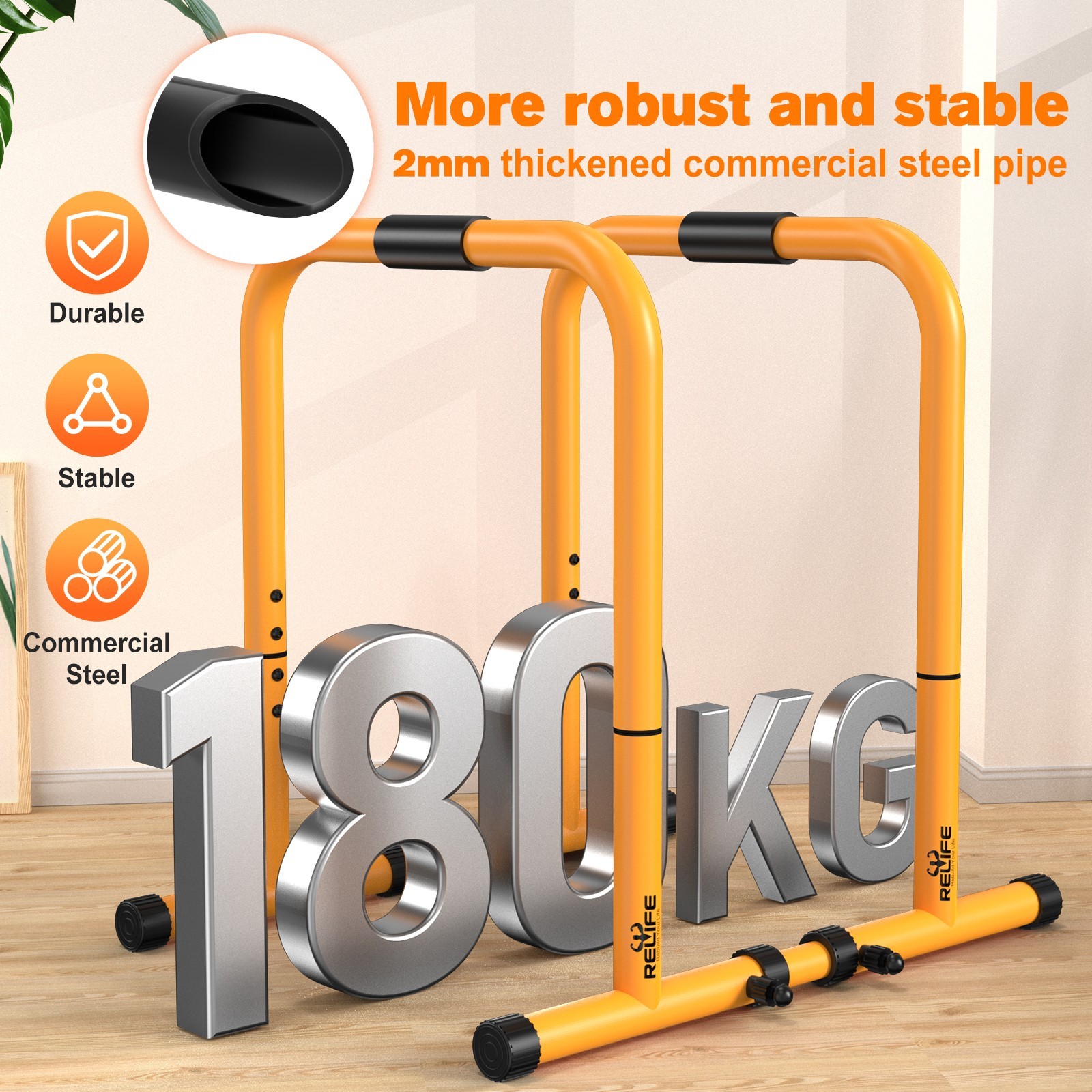 Dip Station Functional Heavy Duty Dip Stand Fitness Pull Up Stand Dip ...