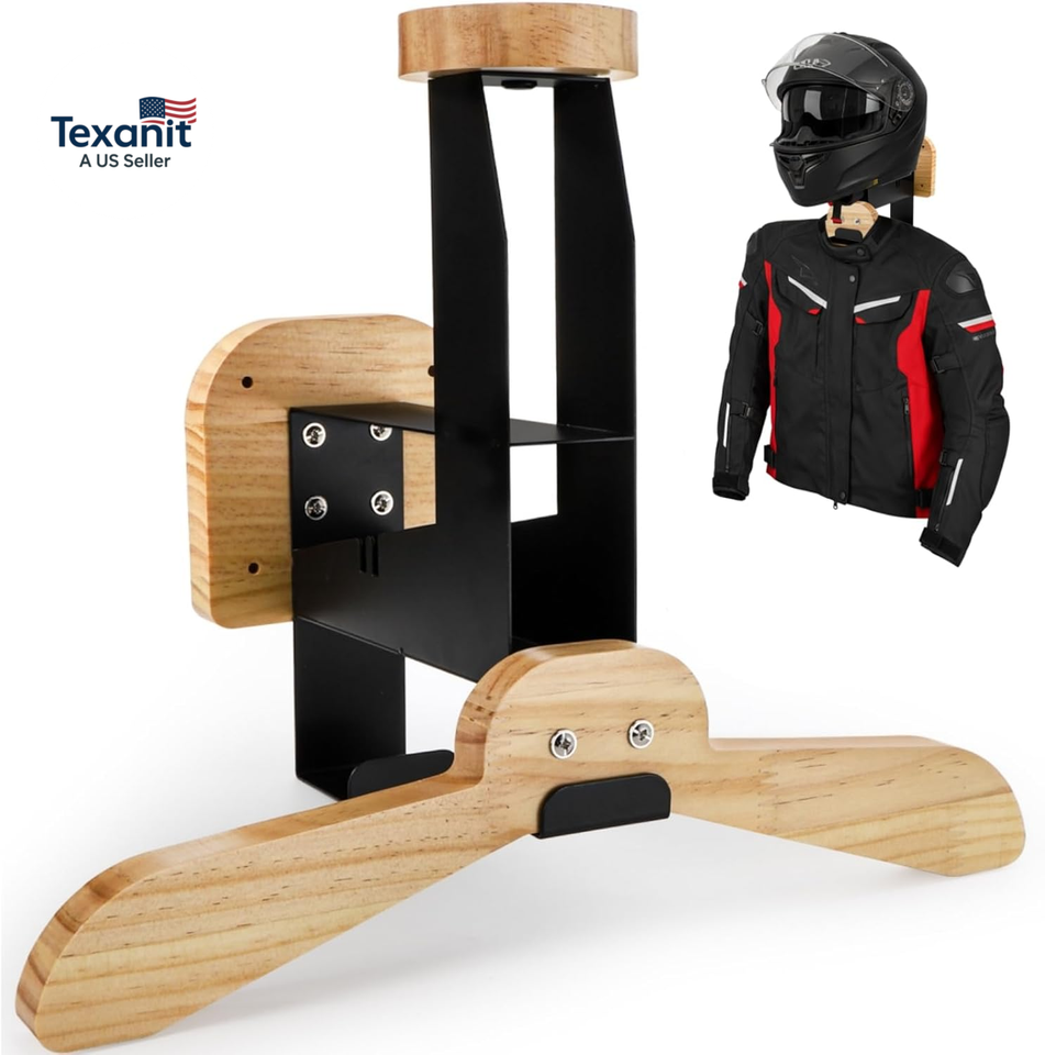 Motorcycle Helmet Holder, Tactical Gear Rack Wall Mount, Solid Wood ...