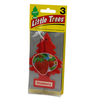 Little Trees Air Freshener Trees - Strawberry Scent - 3 Pack #U3S-32012 ...