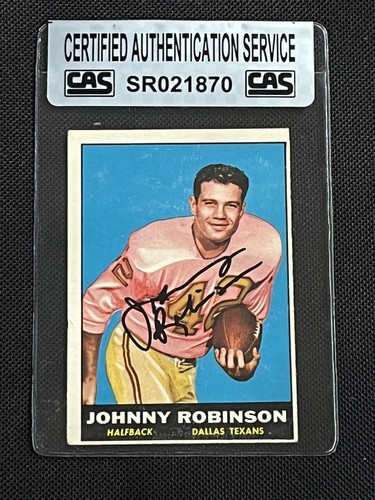 JOHNNY ROBINSON 1961 TOPPS ROOKIE SIGNED AUTOGRAPHED CARD #139 CAS ...