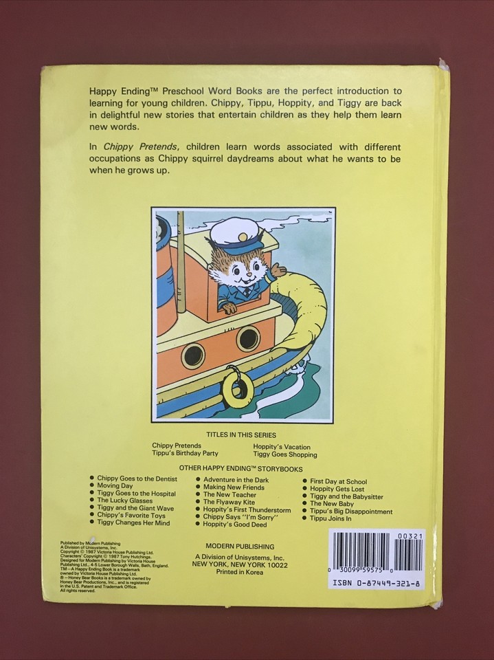 Chippy Pretends, A Happy Ending Preschool Word Book, Honey Bear Books ...