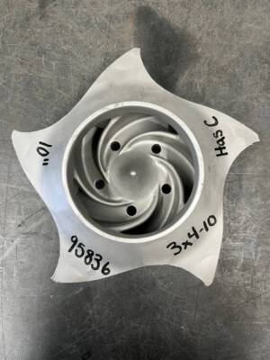 Durco 2K 4x3-10 ANSI Impeller, Hastelloy C, 10"dia, Pattern NO: 35641 ...