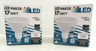 Lot of 2 LED PAR38 17 WATT Venture Lighting Dimmable Light Bulb | eBay