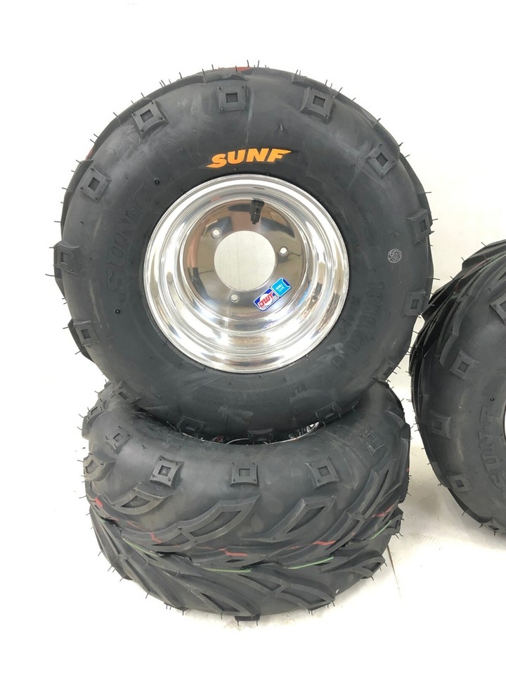 Honda ATC 70 DWT Polished Front Rear 18" Tires Rims Wheels 18x9.5-8 ...