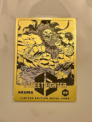 AKUMA Street Fighter 6 GOLD METAL CARD 2025 SDCC UDON CAPCOM EXCLUSIVE ...