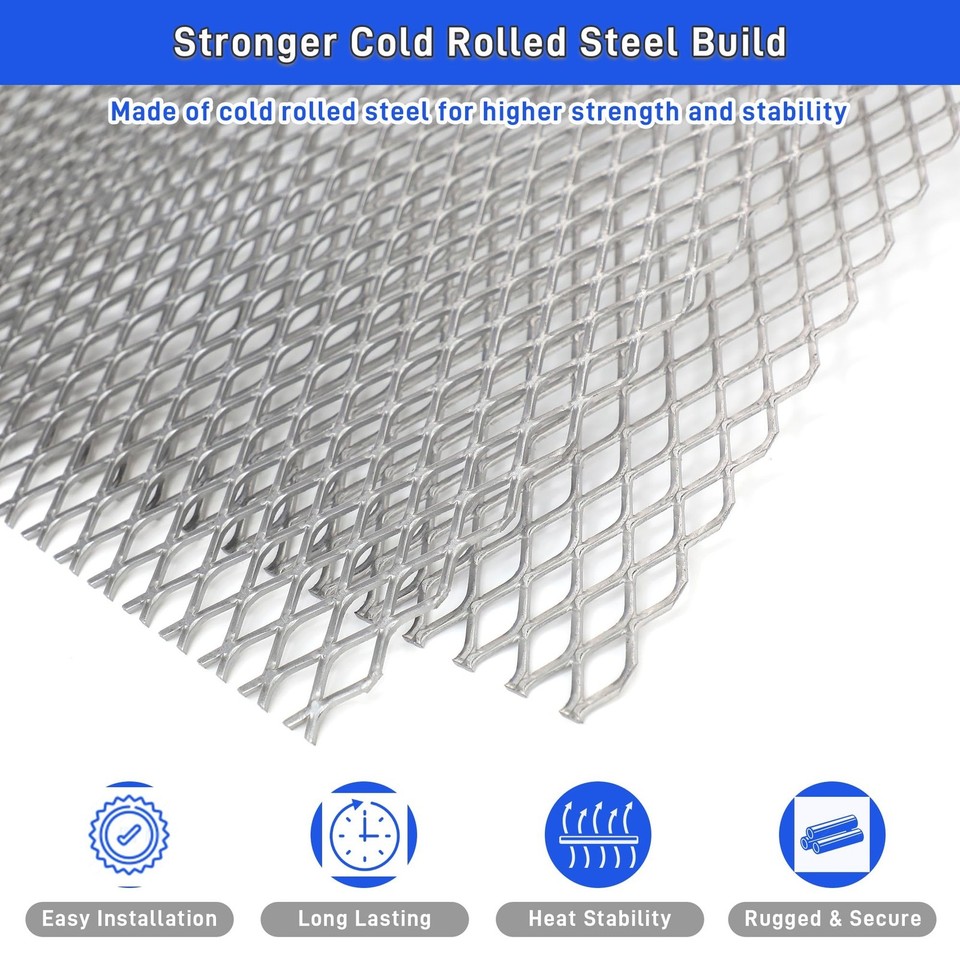 2PCS Steel Expanded Metal Sheet Flattened 48 x 32 Inches, 11 Gauge ...