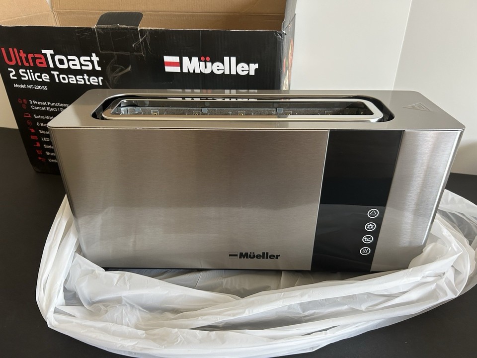 Mueller UltraToast Full Stainless Steel Toaster 2 Slice, Long Extra ...