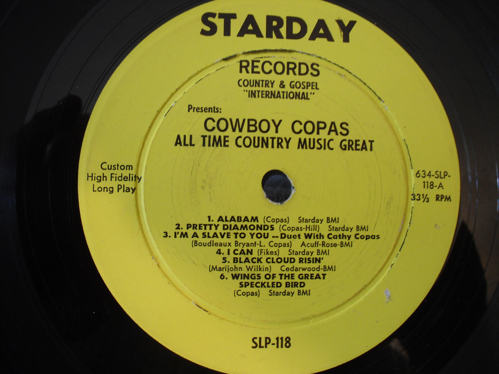 Cowboy Copas, All Time Country Music Great, Starday Records SLP 118 | eBay