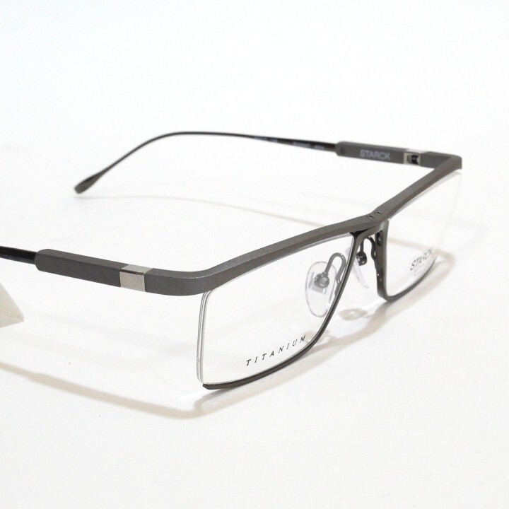 STARCK EYES SH2083T 0004 BIOTECH Titanium Eyeglass Frame Matte Grey NEW ...