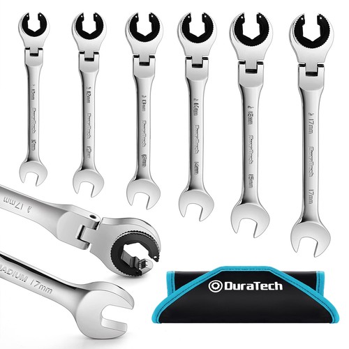 6-Piece Ratcheting Wrench Set with Open Flex-head, Metric Ratcheting ...