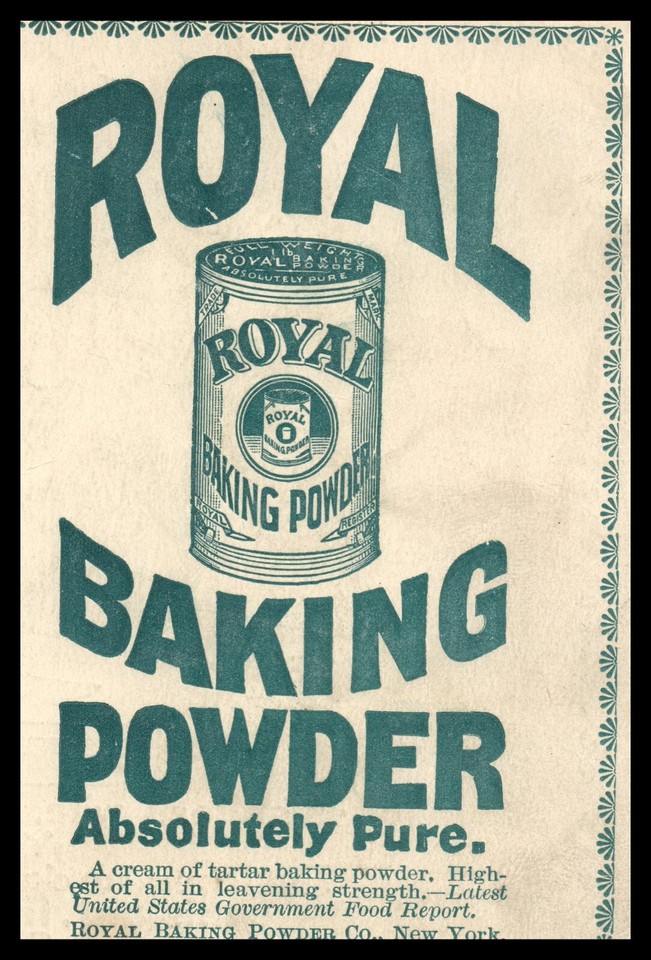 1896 Royal Baking Powder GREEN Kitchen Food Canister Tin 8847 | eBay