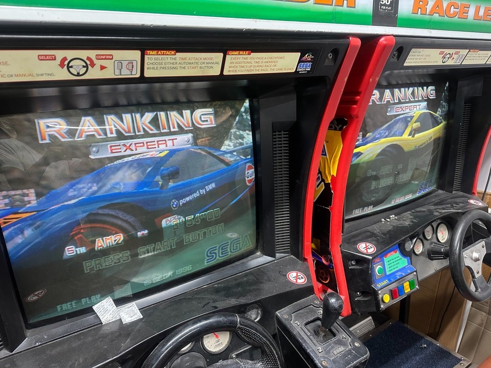 SEGA SCUD RACE TWIN SIT DOWN ORIGINAL ARCADE MACHINE WORKING | eBay UK
