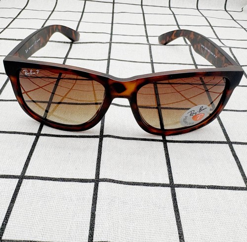 Ray-Ban JUSTIN Rubber Gray-Brown RB4165 54mm Sunglasses Matte Tortoise ...