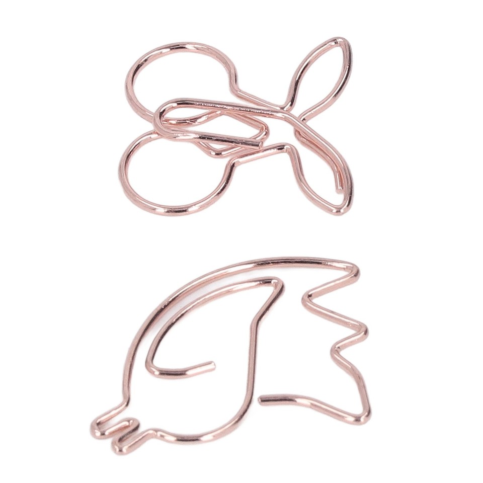 100Pcs Cute Paper Clips Cherry Hummingbird Style Electroplated Metal ...