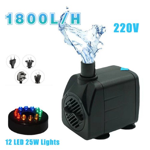 25W Submersible Water Pump With LED Lights For Garden Pond Tank ...