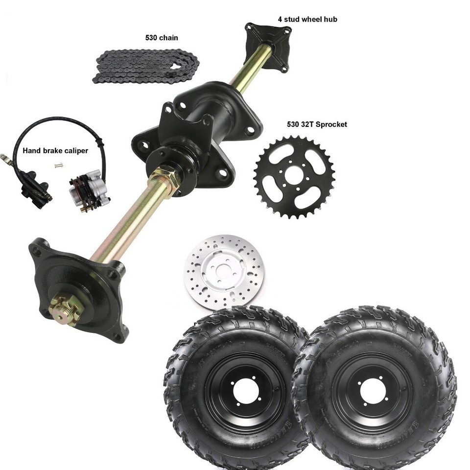 810mm Go Kart Rear Axle Kit Wheels Brake Sprocket Hub for ATV Quad ...