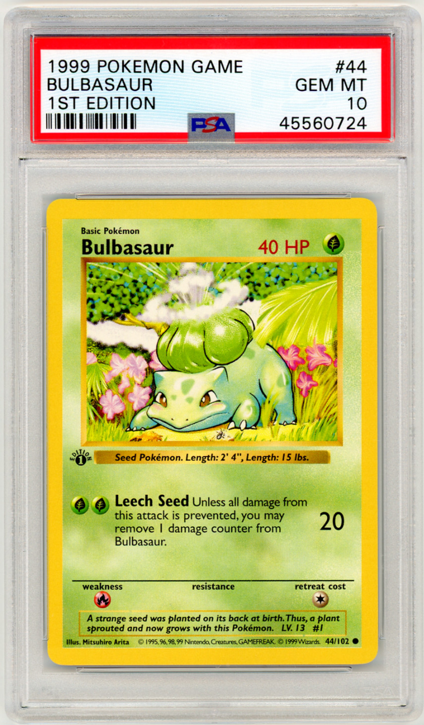 Bulbasaur 1999 Pokemon Game #44 1st Edition Price Guide - Sports Card ...
