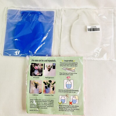 Silicone Sticky Flower Pot Vase 3 pc Set Hanging Decorative Reusable ...