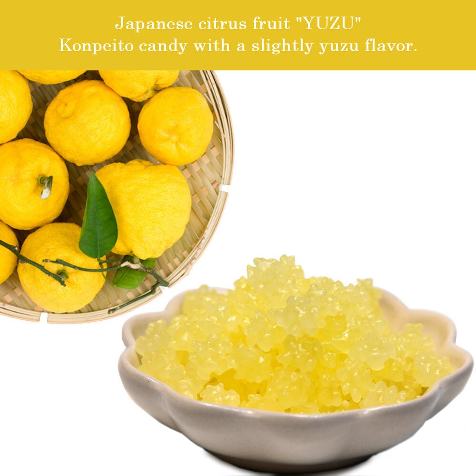 KONPEITO Sugar Candy YUZU Japanese Tiny Sugar Candy Japan Sweets 160g ...