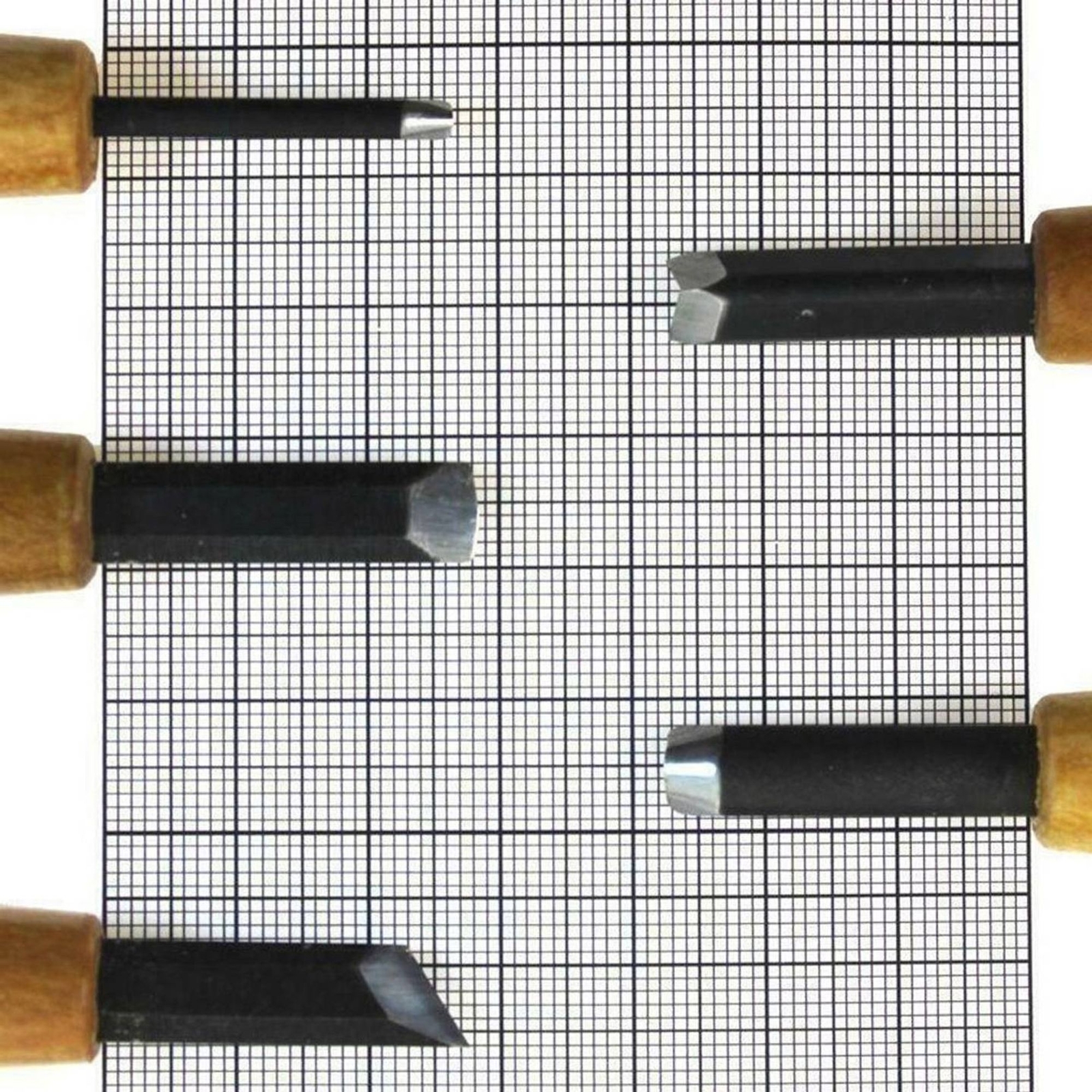 Mikisyo 5pcs Power Grip Wood Carving Tool Kit U V Gouge Chisel Set Left ...