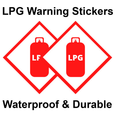 2 x Self Adhesive LPG sticker for Campervan, Motorhome, Van, Caravan ...