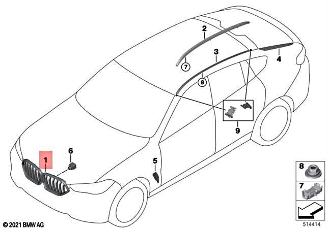 Genuine BMW X5 G05 X5 30dX 40iX 50iX SAV Grill Front 51137454889 | eBay