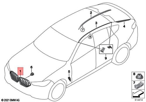 Genuine BMW X5 G05 X5 30dX 40iX 50iX SAV Grill Front 51137454889 | eBay