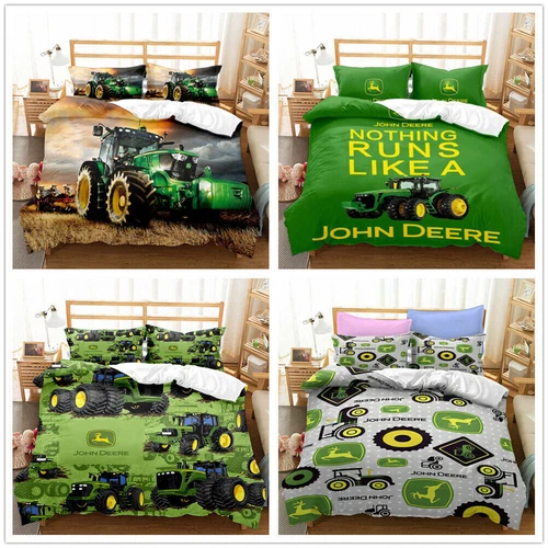 New John Deere Tractor 3D Bedding Set Duvet Quilt Cover Pillowcase ...
