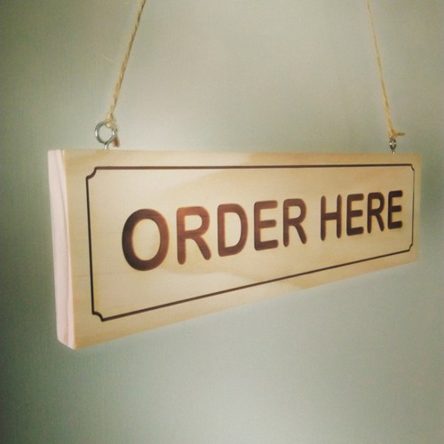 Order here sign -Business sign, Open Closed - order point - opening ...